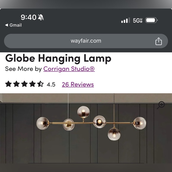 Wayfair Basics | Accents | Aubren Glass Chandelier 6 E27 Bulb Pedant ...
